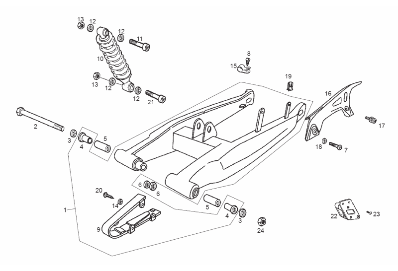 Derbi Senda SM 50 2T 4ª ED X-Treme E2 2007 – Schommelarm Schokbreker A ...